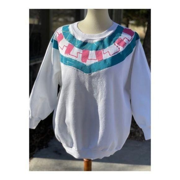 Vintage | Tops | Vintage8s Fleece Crewsweater Pastel Oversized | Poshmark